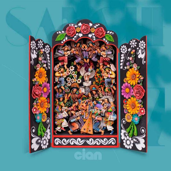 RETABLO TRADICIONAL NACIMIENTO ANDINO CON DANZANTES DE TIJERA ...